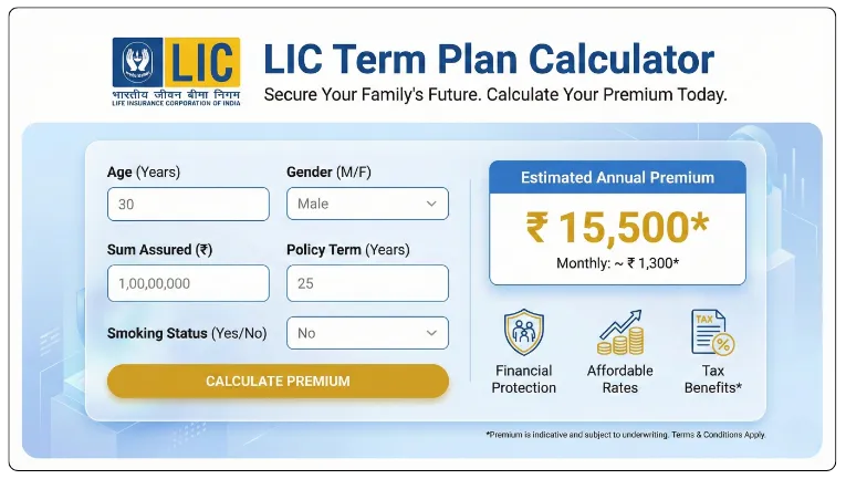 LIC Term Plan Calculator – Compare Plans & Save More
